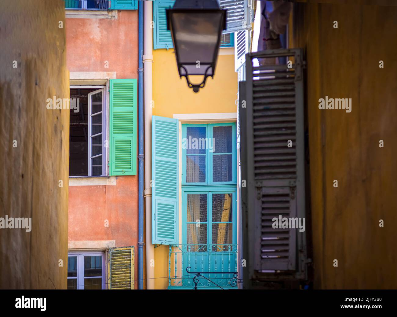 France, scenic streets of the old historic Nice city center Stock Photo ...