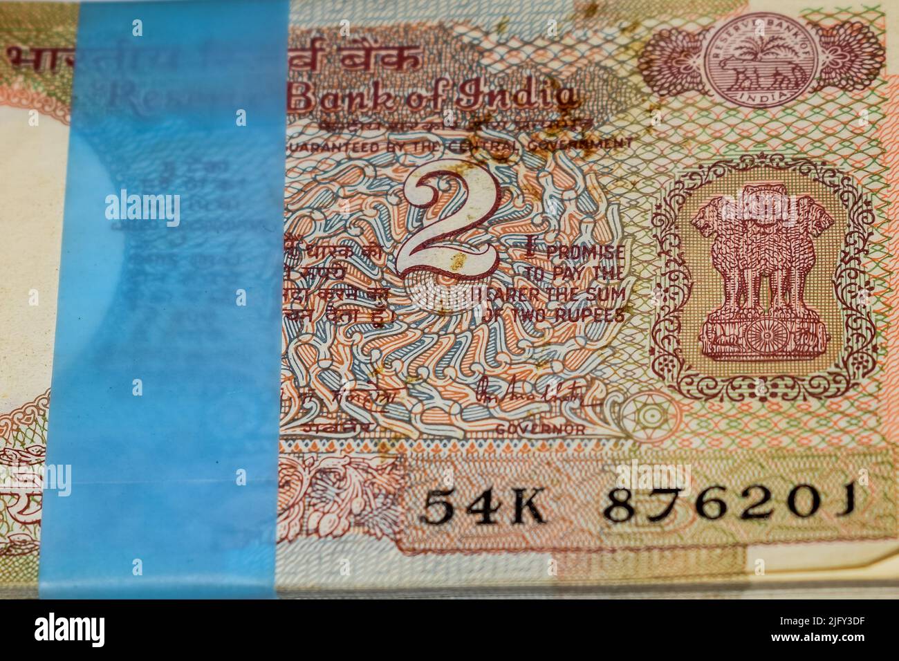 Rare Old Two Rupee notes combined on the table, India money on the ...