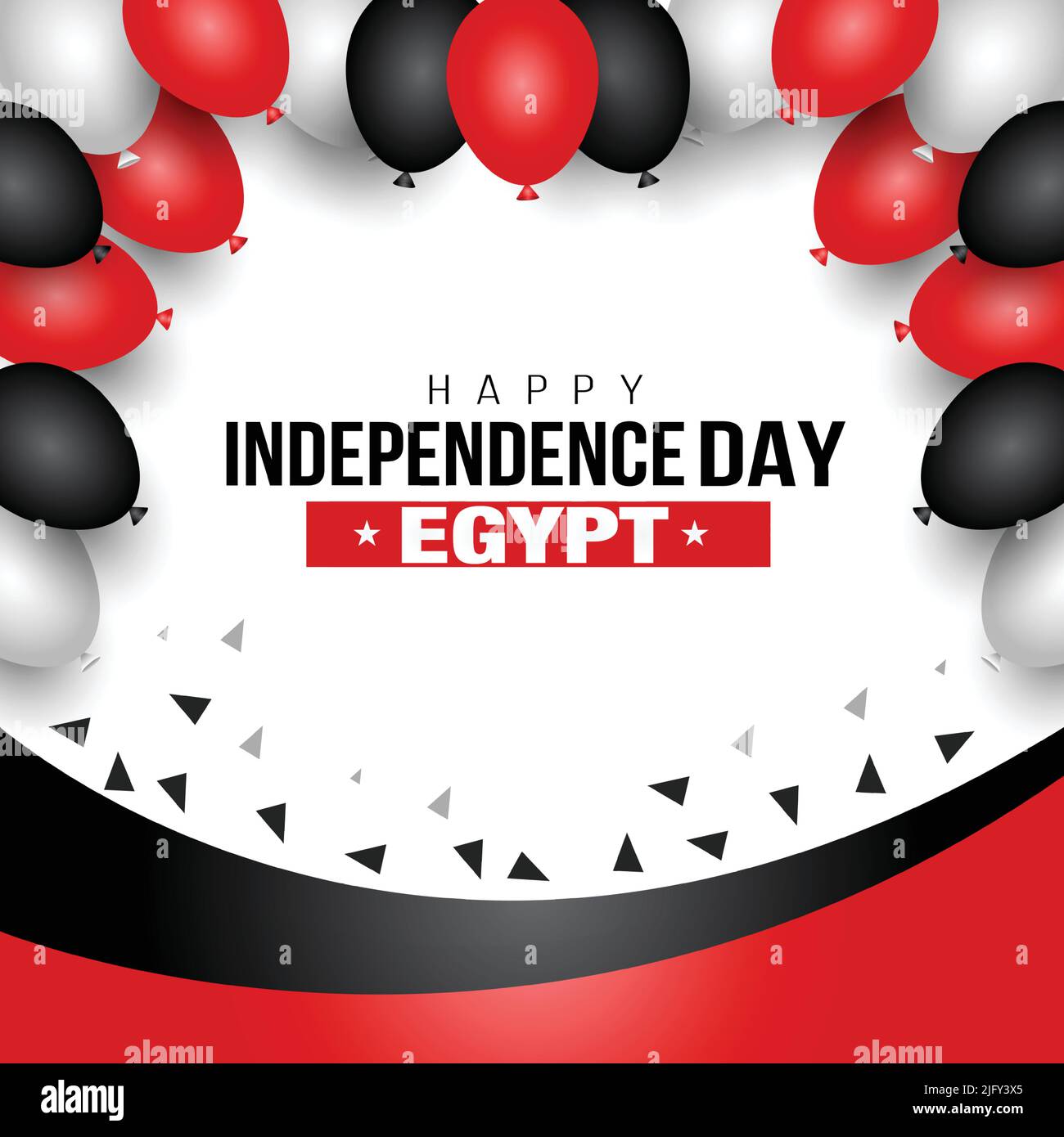 happy independence day Egypt with balloons. vector illustration design ...