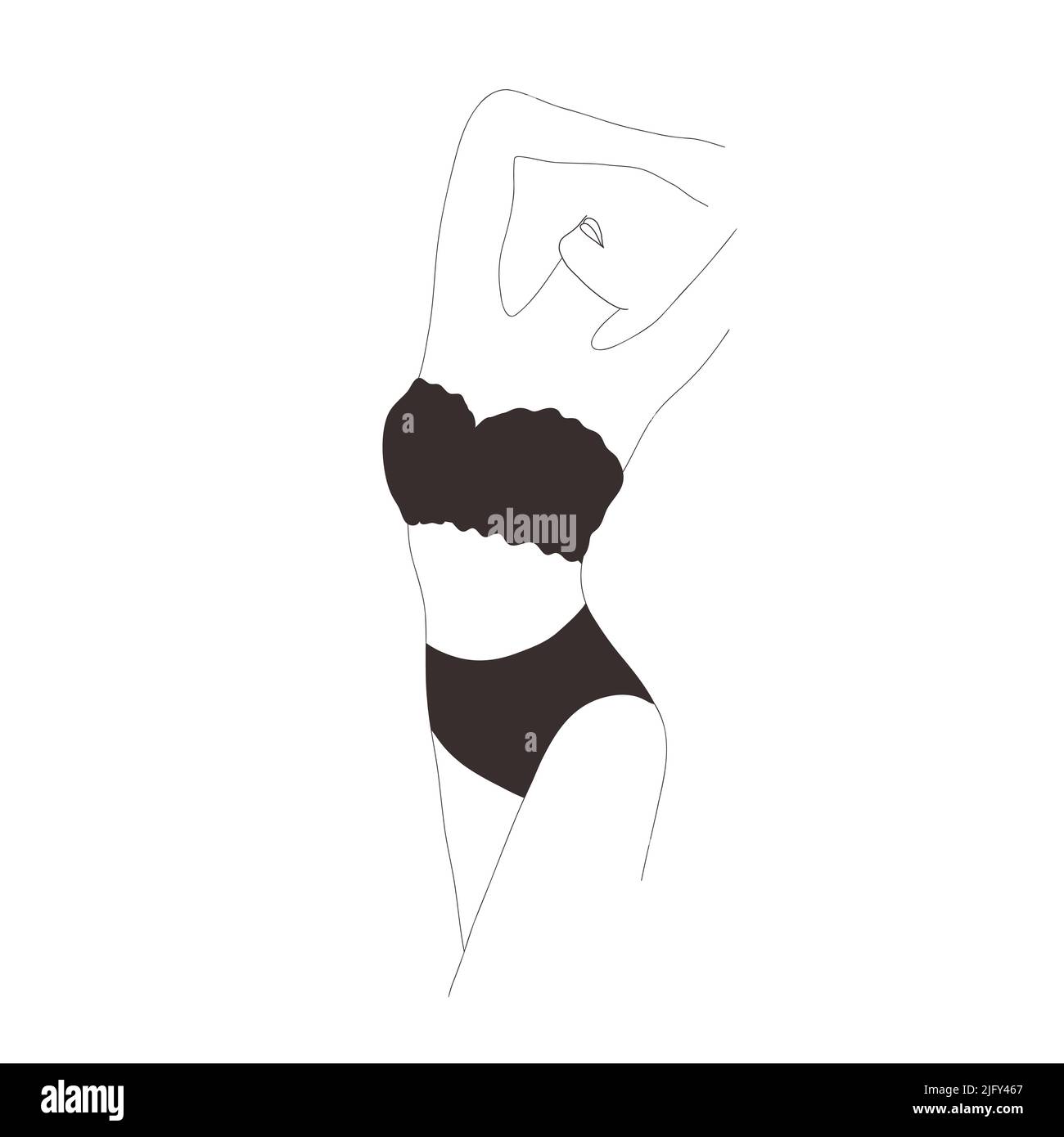 Abstract Female Body Silhouette Contemporary Minimalist Woman Figure