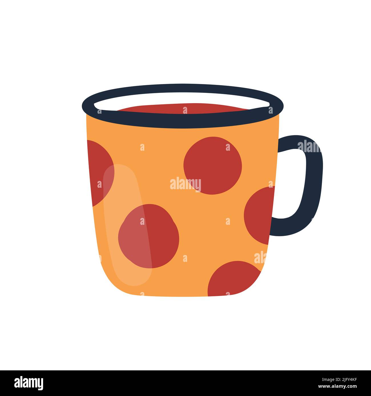 Morning hot beverage mug. Teacup ceremony, english breakfast tea vector ...