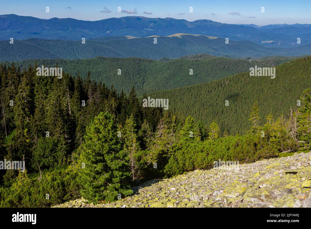 The unique landscape of the Carpathian Mountains, Gorgany region ...