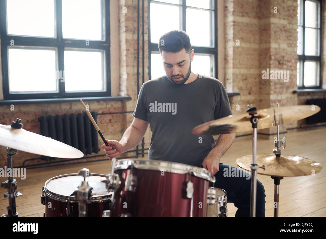 Bearded drummer hi-res stock photography and images - Alamy