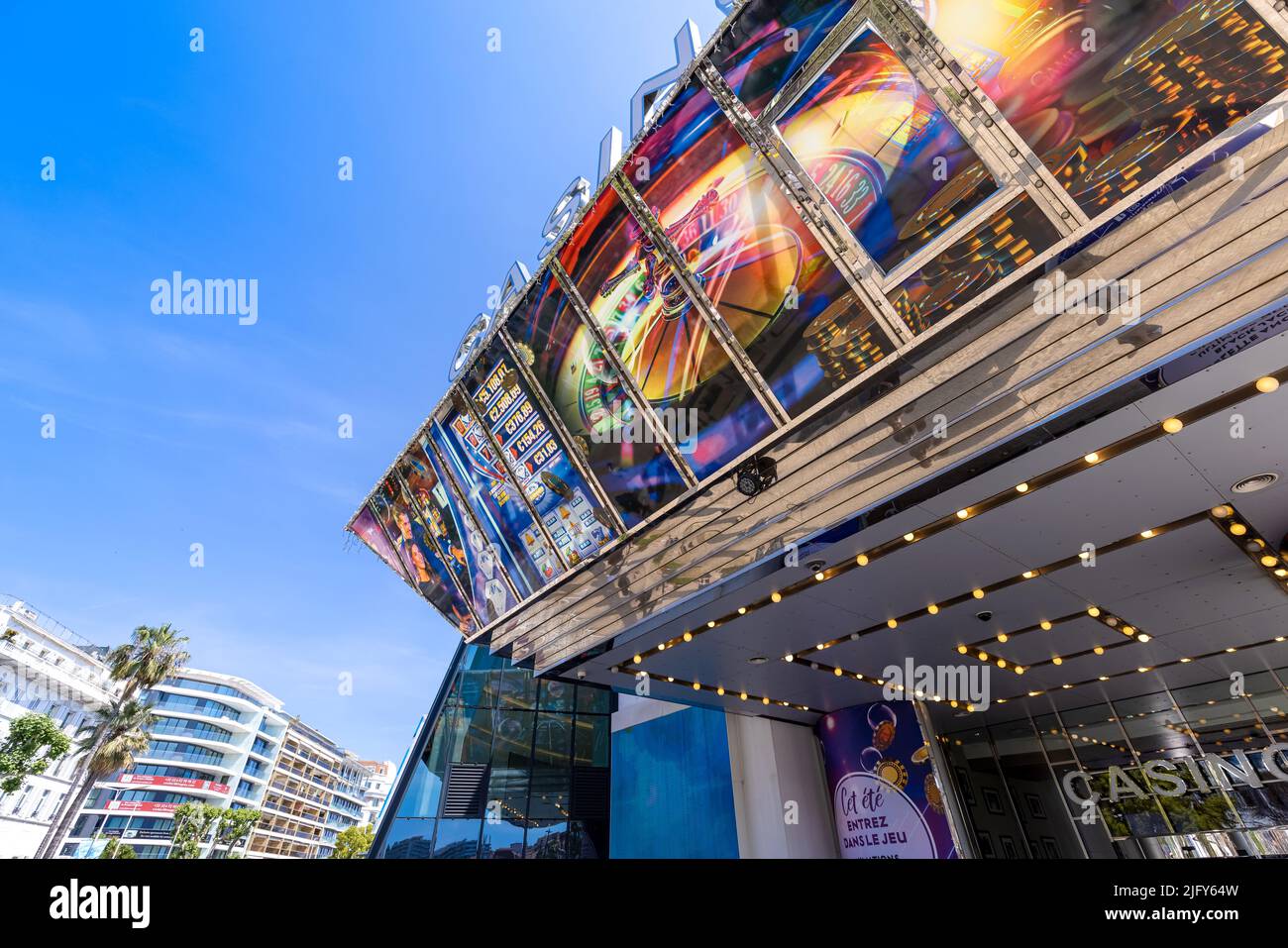France, Cannes, May 10, 2022: French Riviera, fSamous Cannes Casino and ...