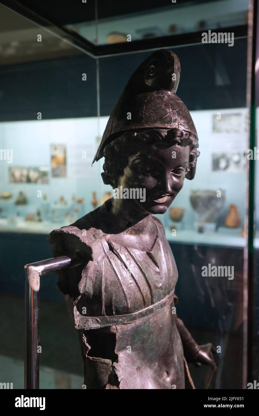 28 May 2022, Antalya, Turkey: Bronze sculpture of ancient greek hero ...