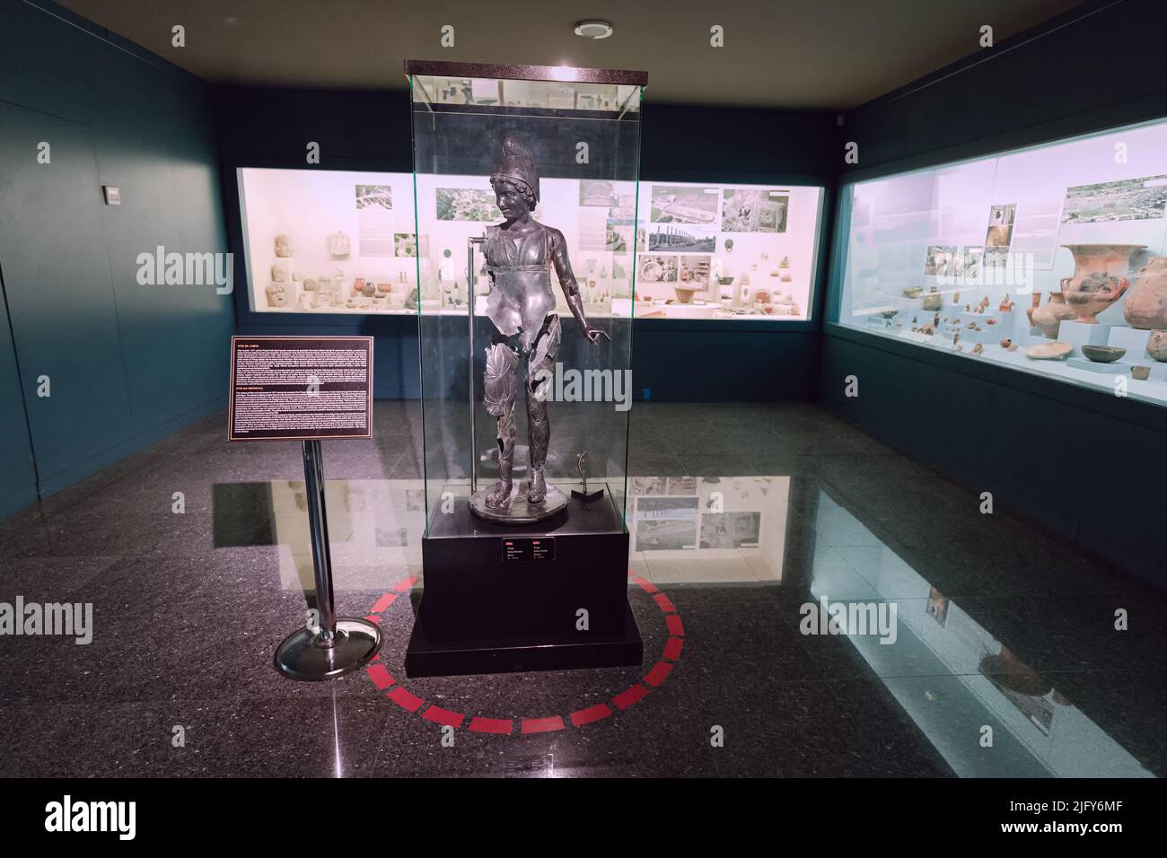 28 May 2022, Antalya, Turkey: Bronze sculpture of ancient greek hero ...