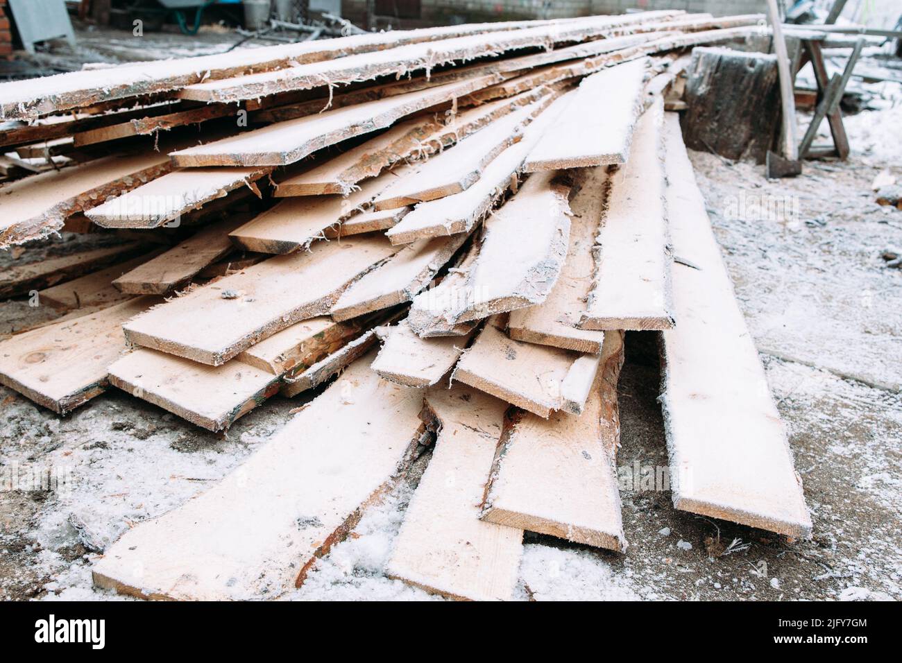 Stacked wooden boards covered hi-res stock photography and images - Alamy