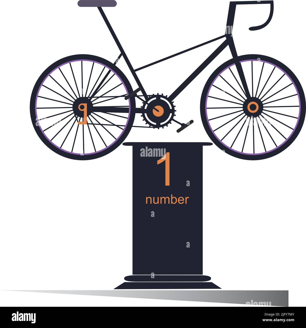 Bike monument of the race winner isolated illustration. Bike of the ...