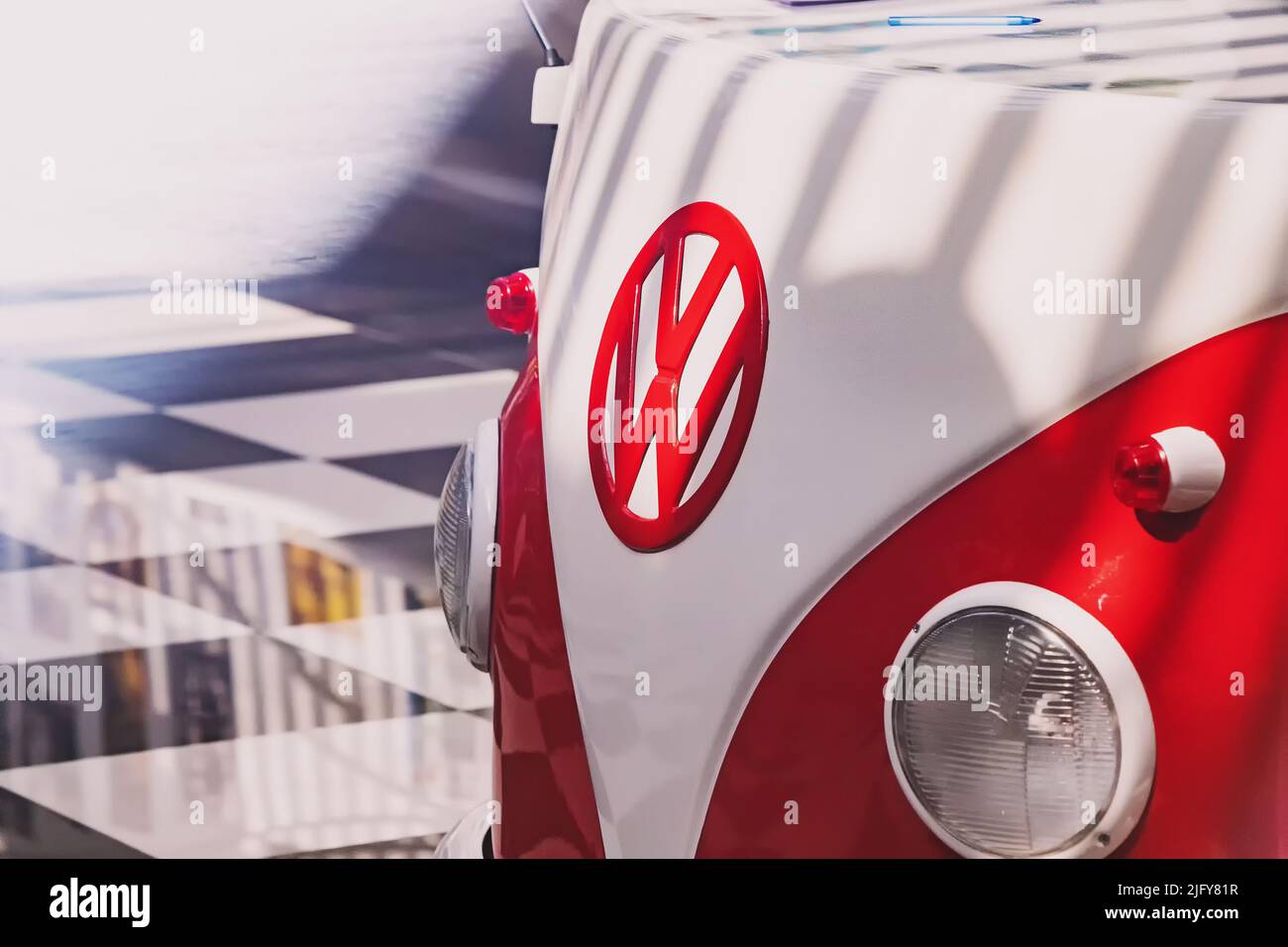 30 May 2022, Antalya, Turkey: Retro Volkswagen Transporter at auto car ...