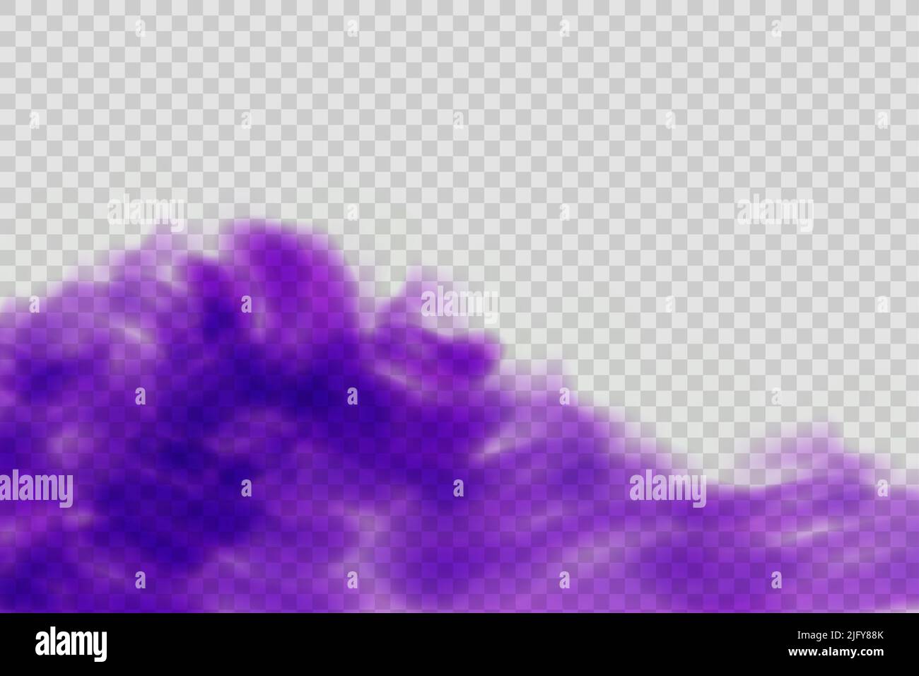 Realistic vector isolated on transparent background. Dust violet cloud ...