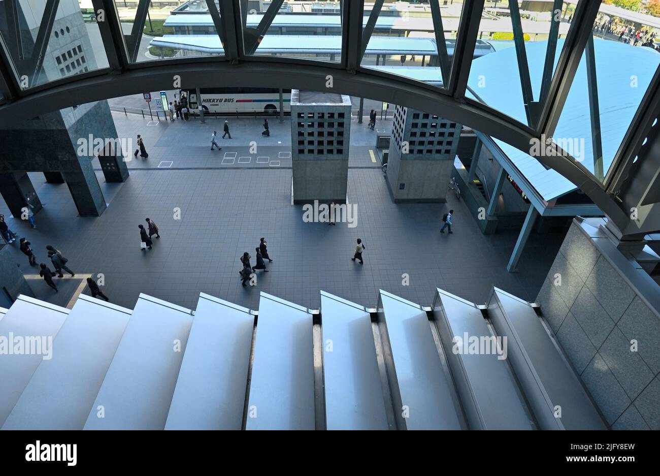 The futuristic design of the open court Kyoto JR Station - The Cube ...