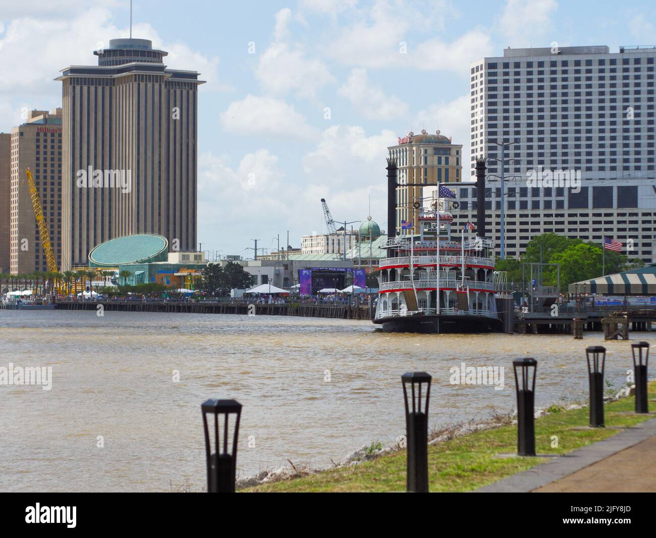A beautiful shot of the Mississippi River in the background of ...