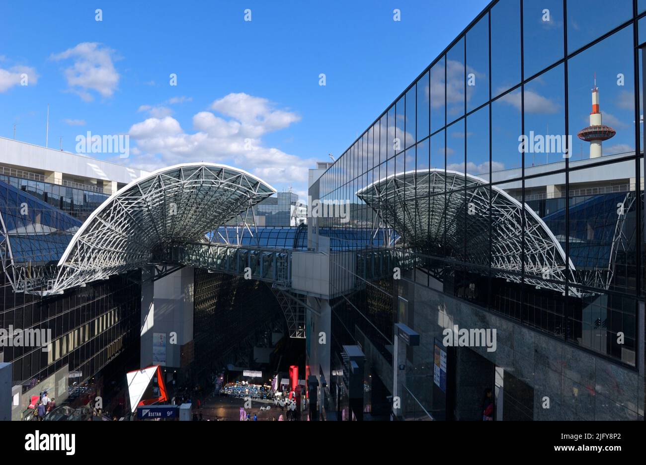 The futuristic design of the open court Kyoto JR Station - The Cube ...