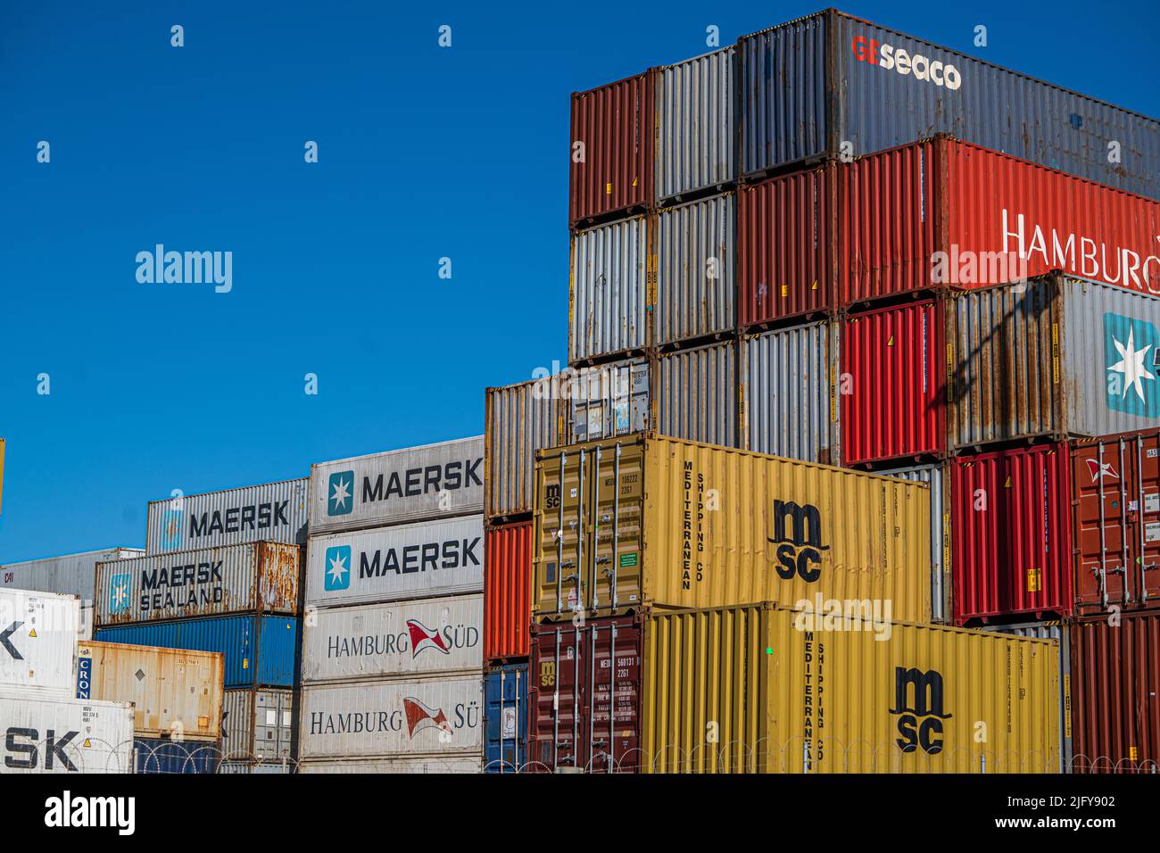 6 July 2022: Shipping cargo containers Stock Photo - Alamy