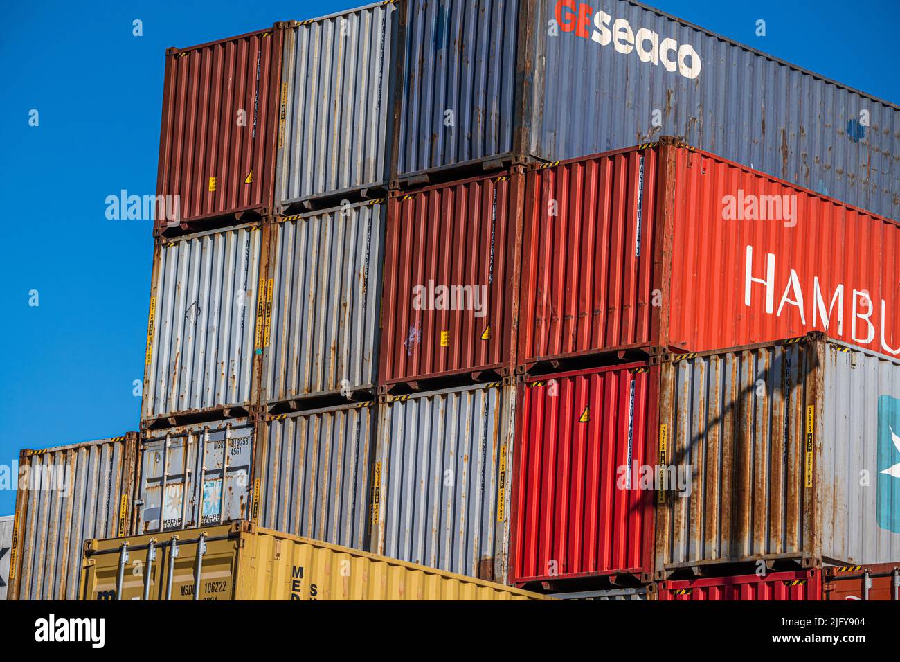 6 July 2022: Shipping cargo containers Stock Photo - Alamy