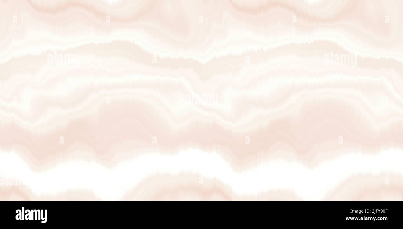 Soft wavy tie dye stripe seamless border pattern. Pink white organic ...