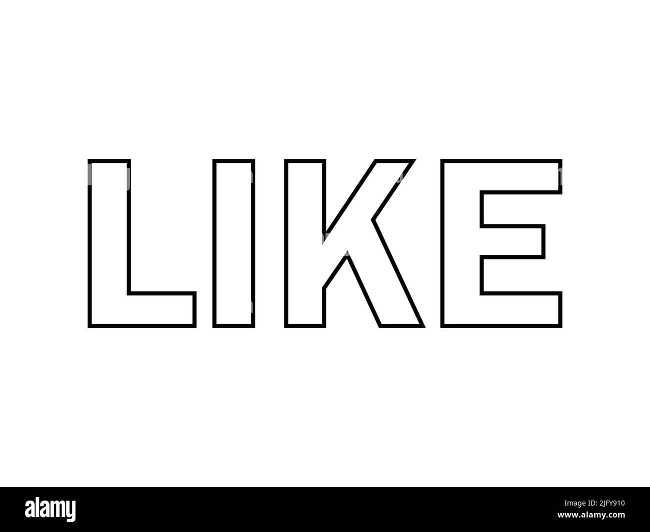 Like. text positive motivational words with white background Stock ...