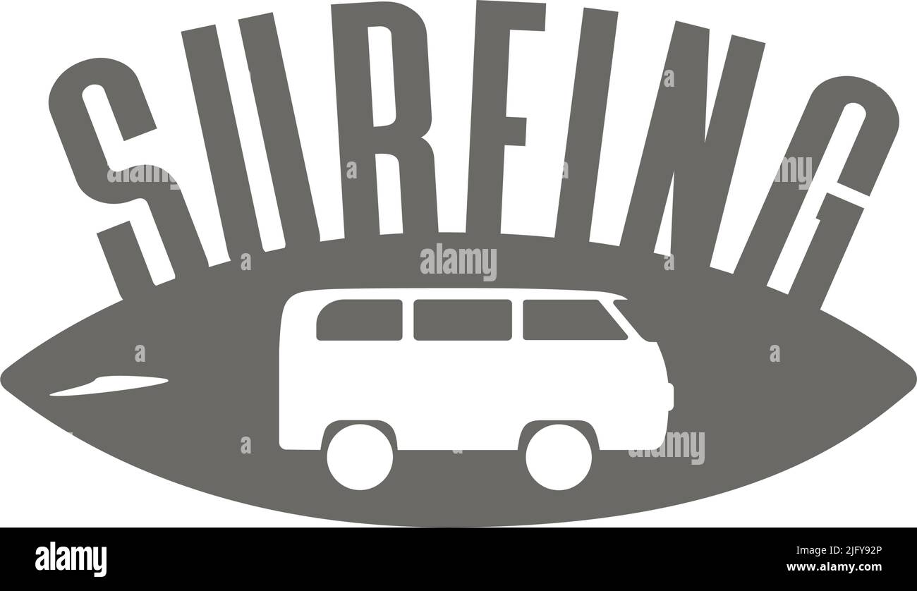 Surf bus logo on white background. Vector illustration Stock Vector ...