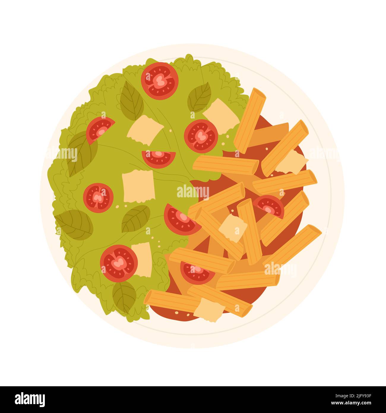 Vegetarian pasta salad. Italian cuisine, traditional food, healthy ...