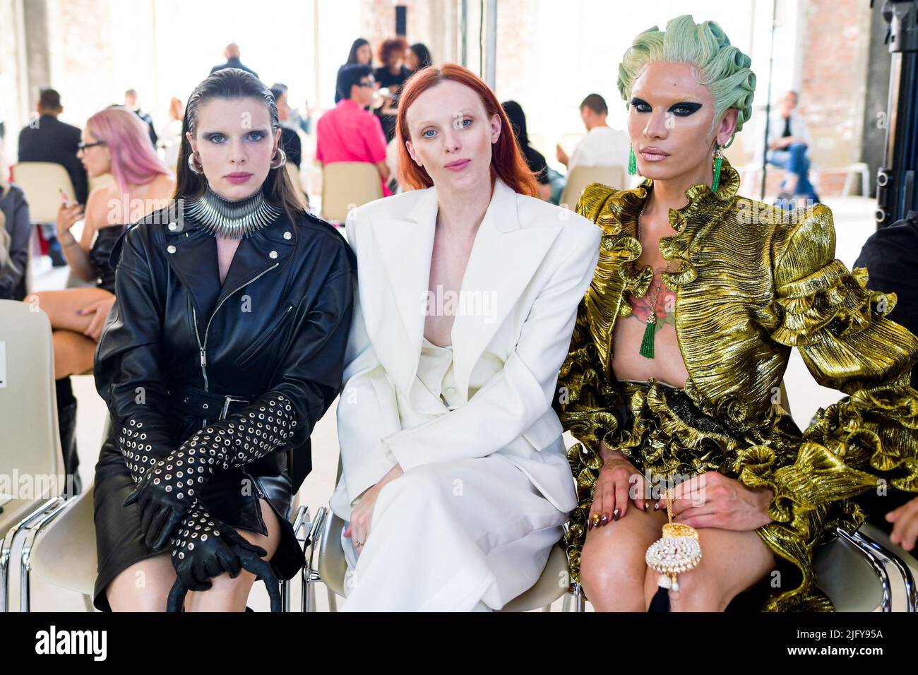 Paris, France, July 5, 2022. Julia Fox, Karen Elson and Miss Fame ...
