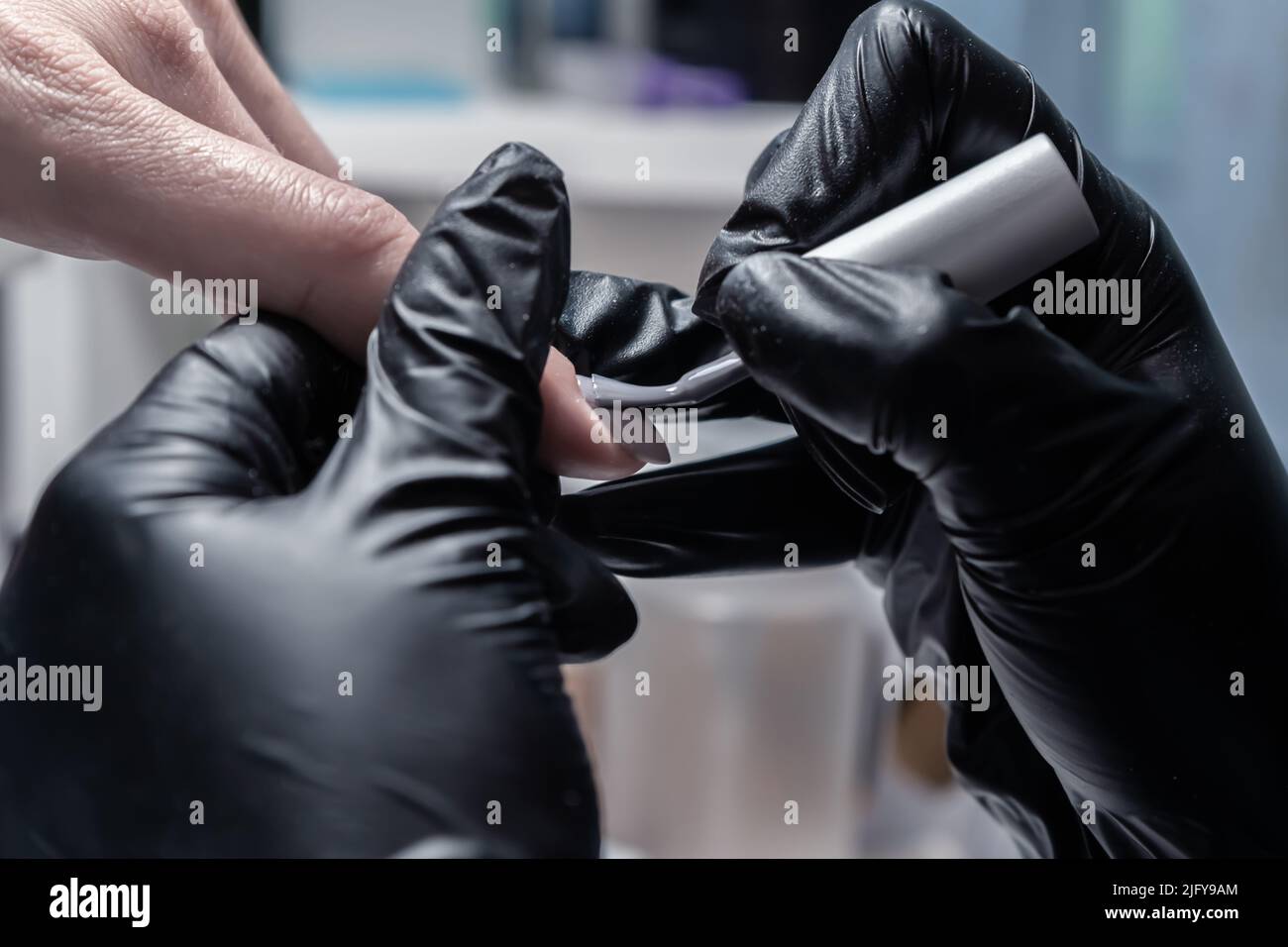 The process of manicure in a beauty salon close-up Stock Photo - Alamy
