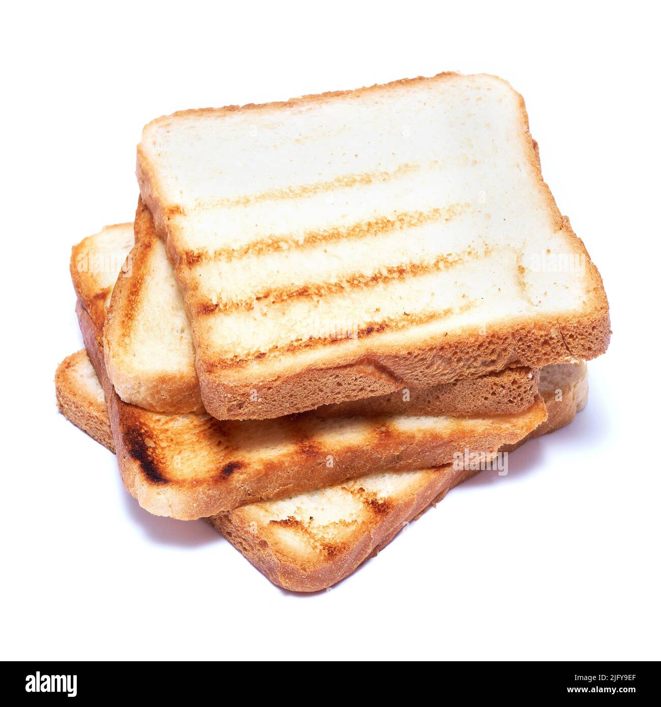 Grilled slices of toast bread isolated on white background Stock Photo ...