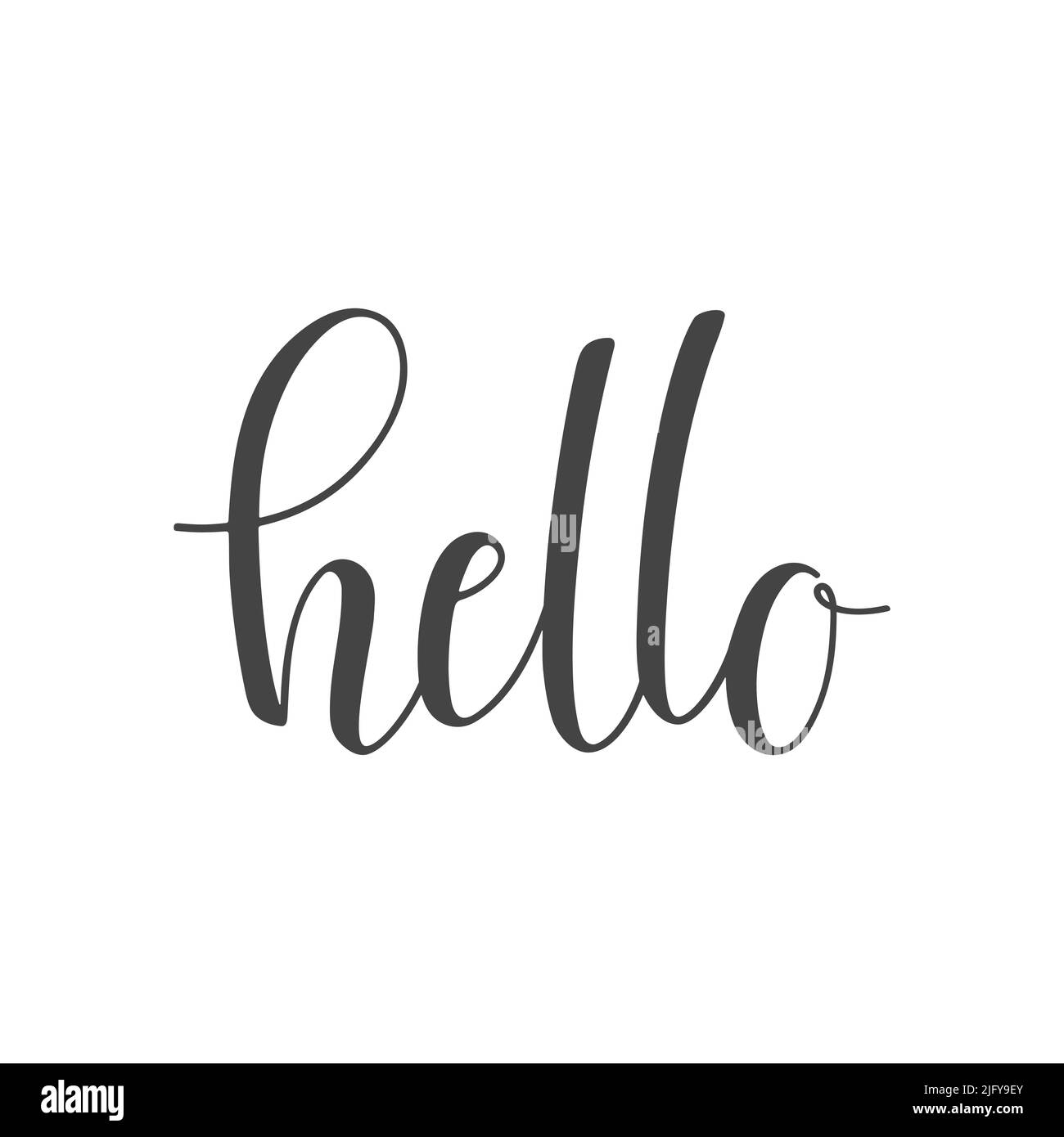 Vector illustration. Handwritten lettering of Hello. Template for ...