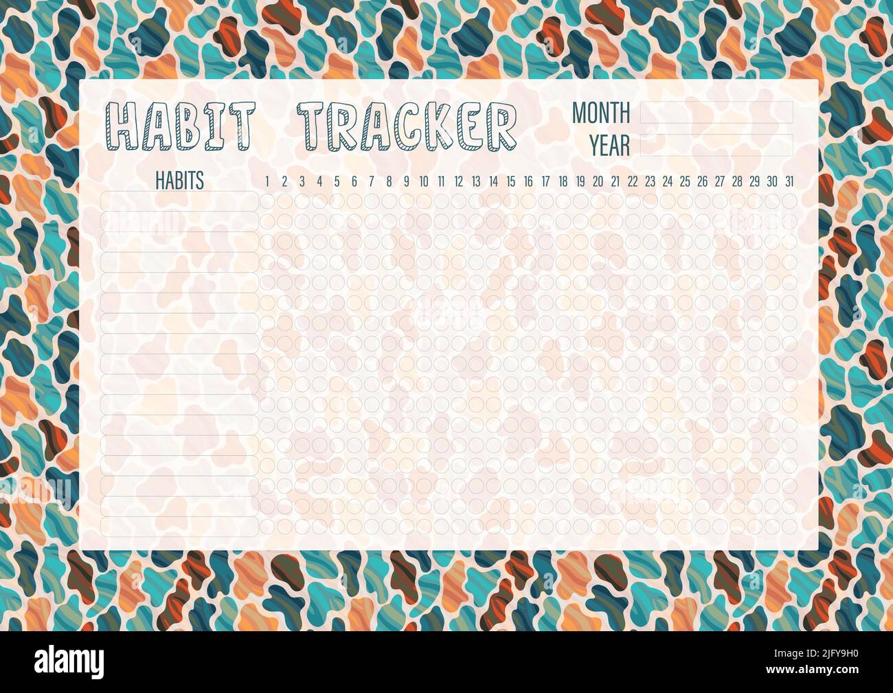 Habit tracker template for monthly.Planner checklist ready to print ...