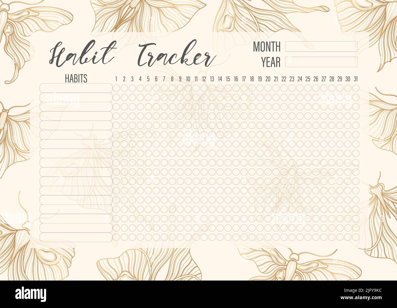 Habit tracker template for monthly.Planner checklist ready to print ...