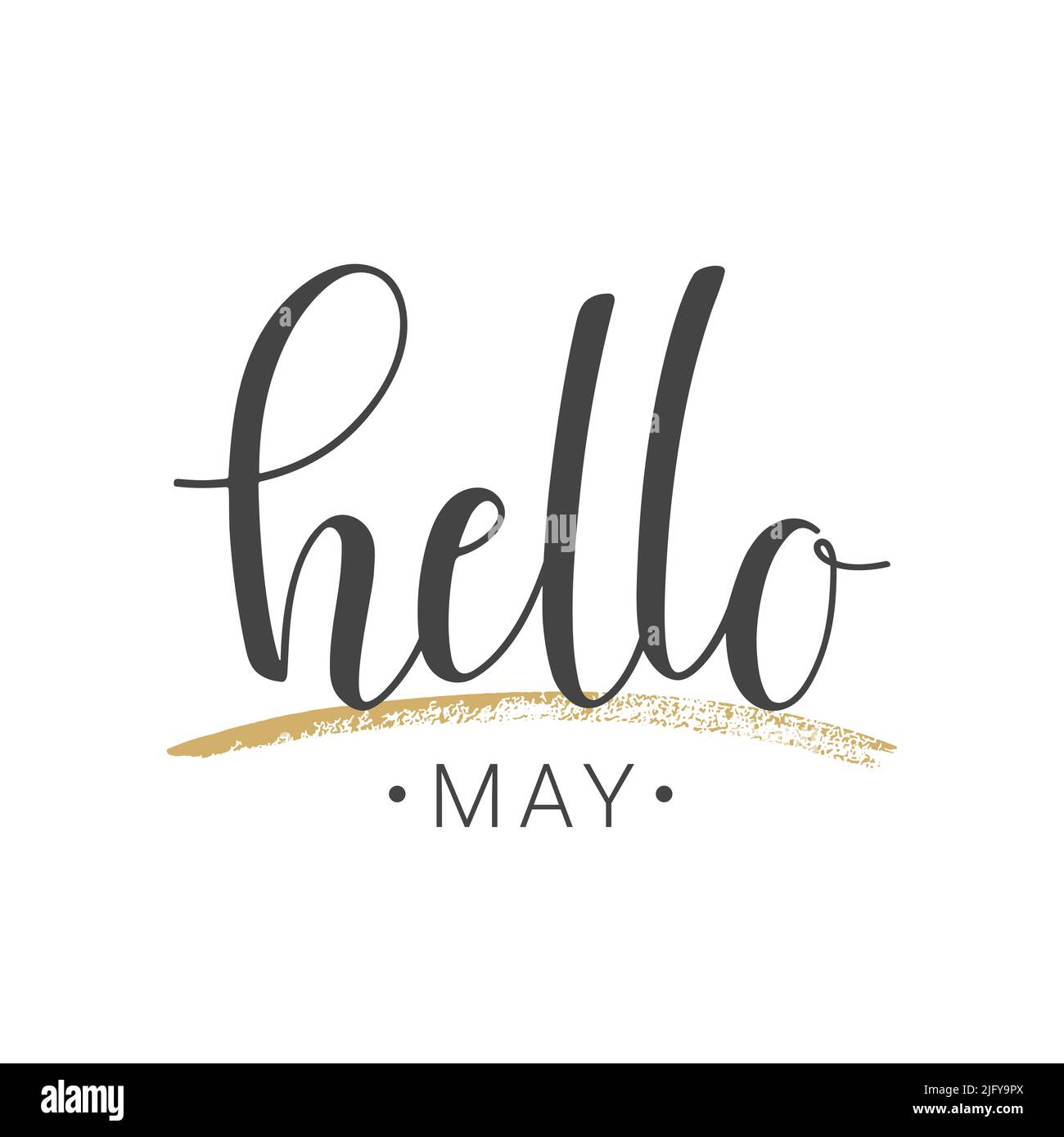 Vector illustration. Handwritten lettering of Hello May. Template for ...