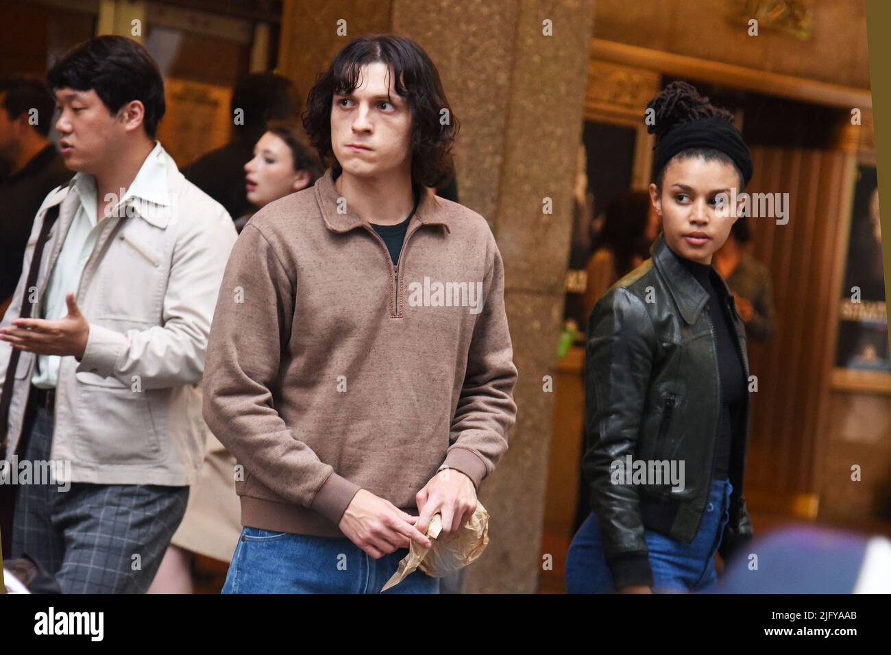 Tom Holland And Sash Lane Filming `The Crowded Room`. -PICTURED: Tom ...
