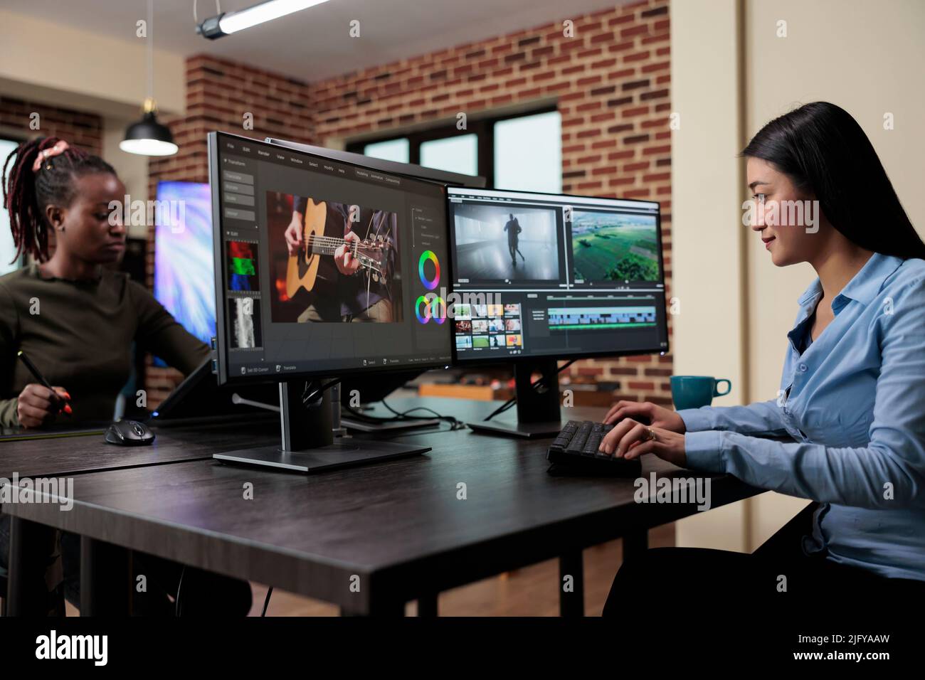 Multiracial digital video editor hi-res stock photography and images ...