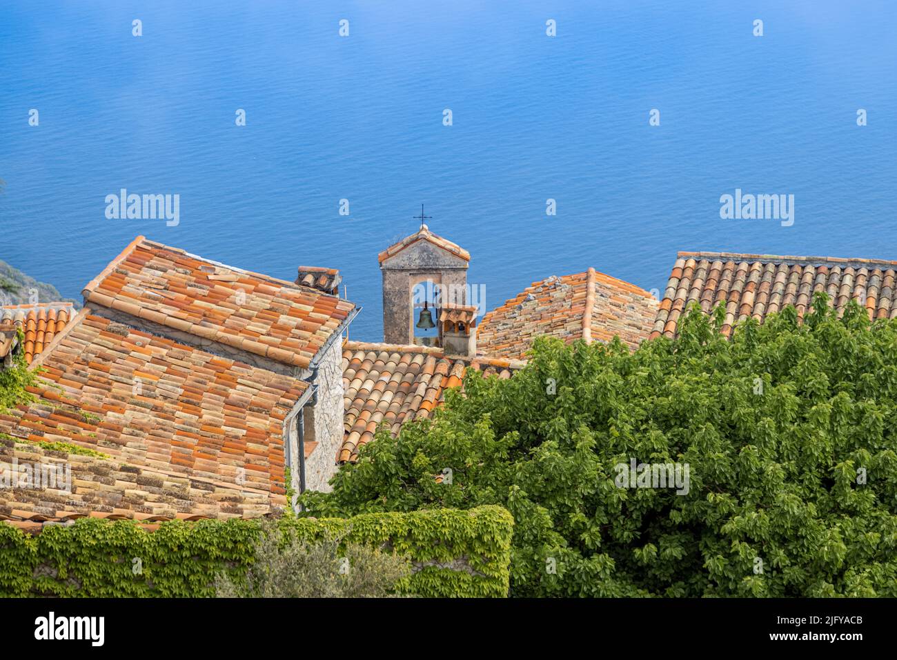 France, French Riviera, Eze Village scenic views and old town streets ...
