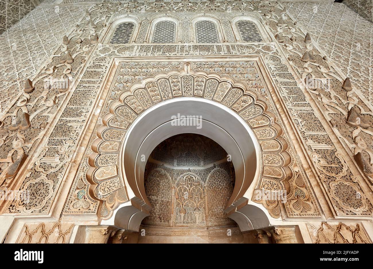 Morocco Marrakesh. Madrasa Ben Youssef Stock Photo - Alamy