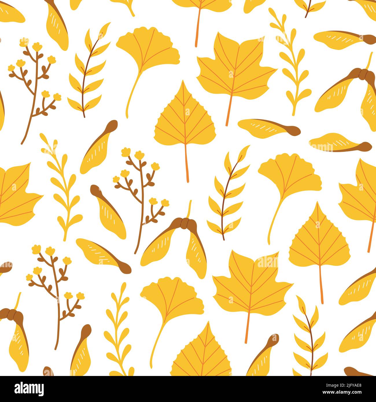 Autumn leaves and branches seamless pattern vector Stock Vector Image ...