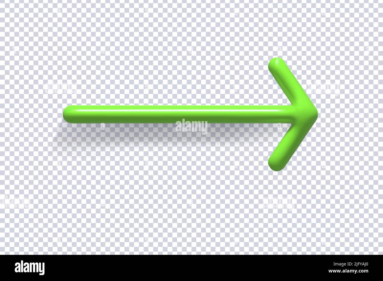 Green Arrow right. 3d colorful arrow for web design. Realistic pointer ...