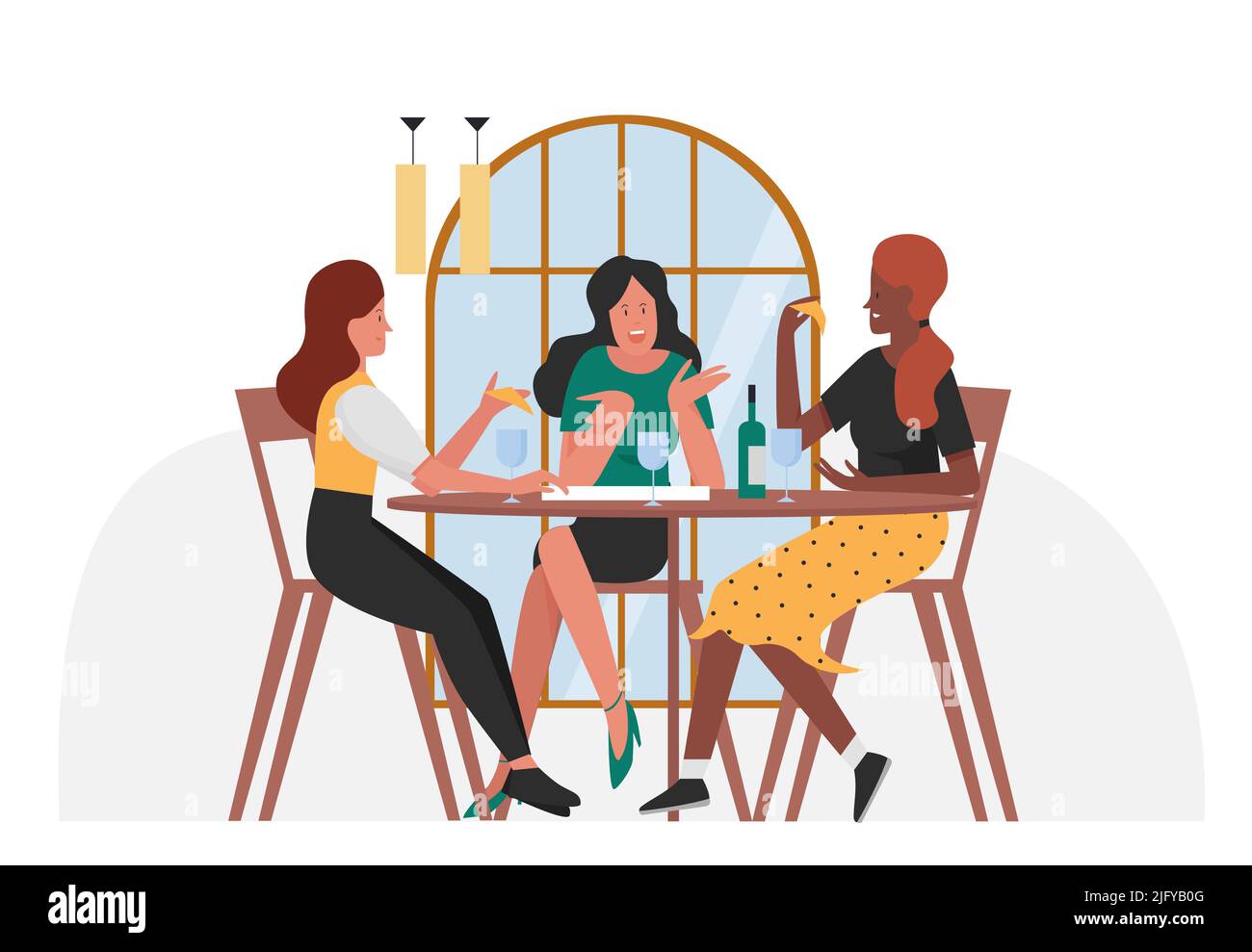 Group of girls friend in cafe. Spending funny time together, women ...