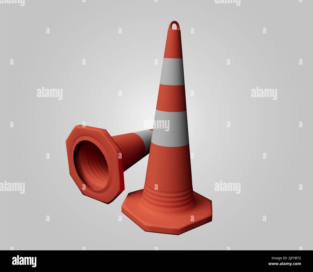Abstract design element 3d render of Traffic Cone Minimalist concept ...