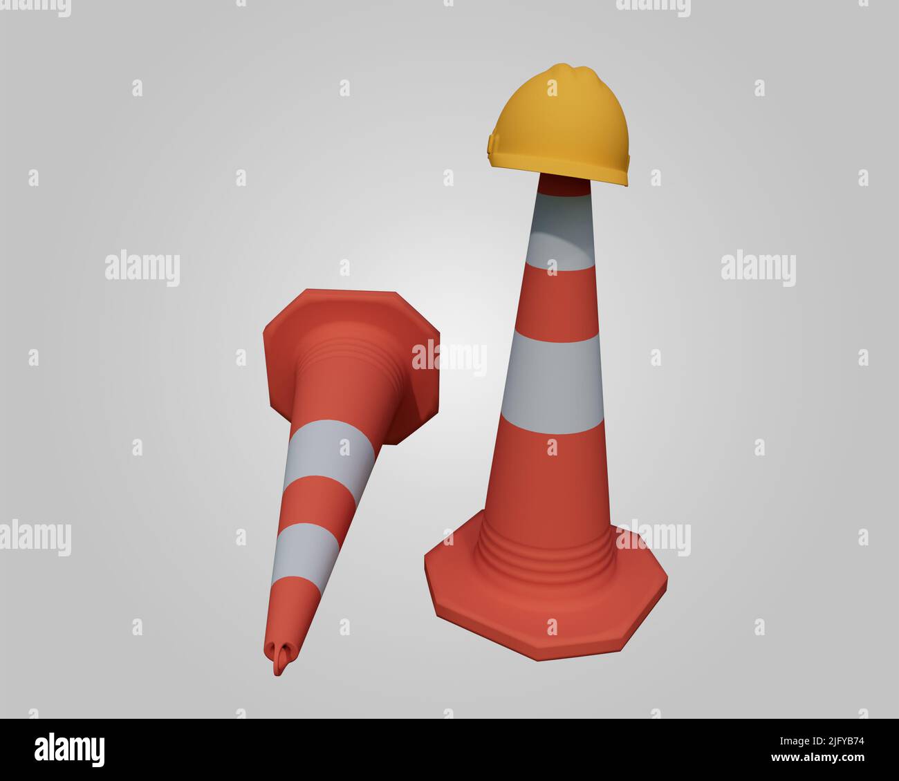 Abstract design element 3d render of Traffic Cone Minimalist concept ...