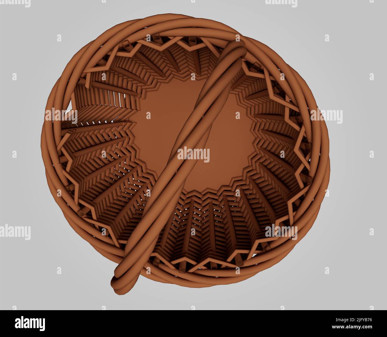 handmade wooden basket 3d render Abstract design element Minimalist ...