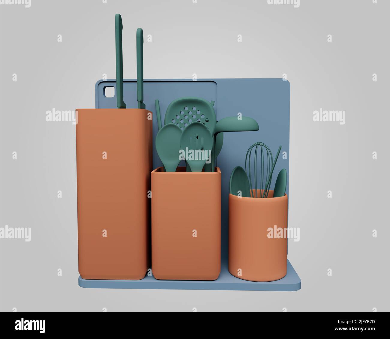 Abstract design element 3d render of Kitchen Utensil Minimalist concept ...