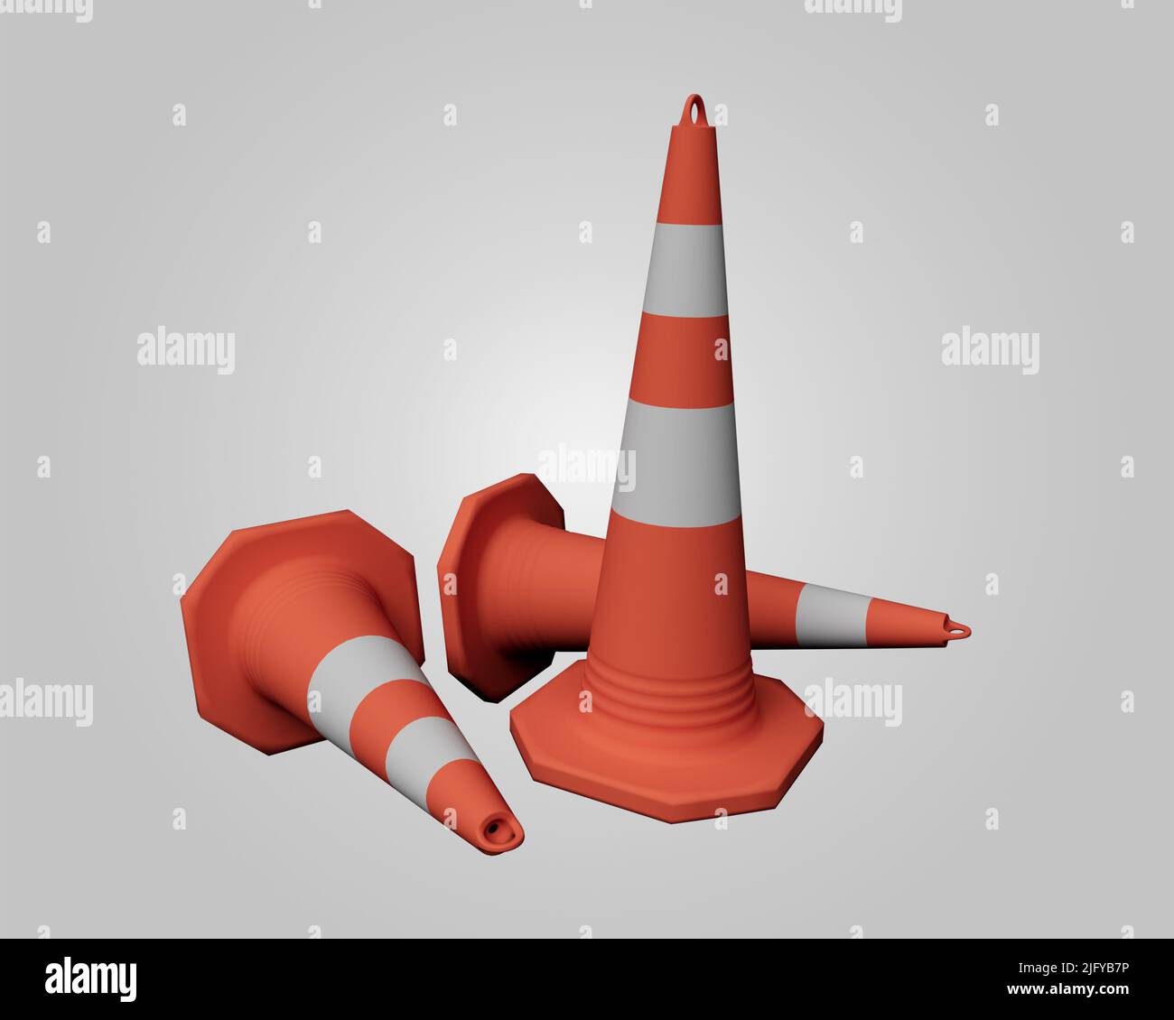 Abstract design element 3d render of Traffic Cone Minimalist concept ...