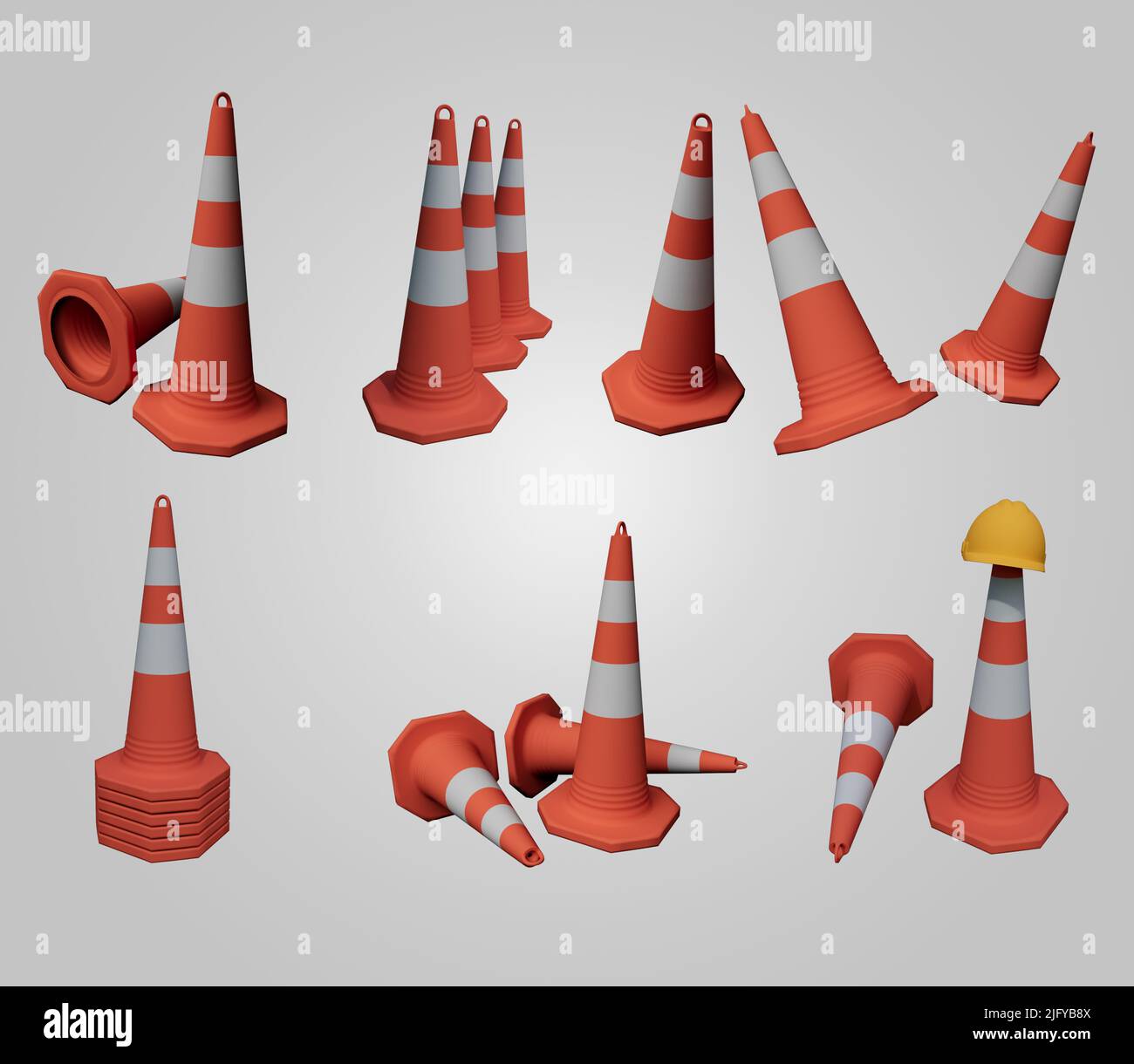 Abstract design element 3d render of Traffic Cone Minimalist concept ...