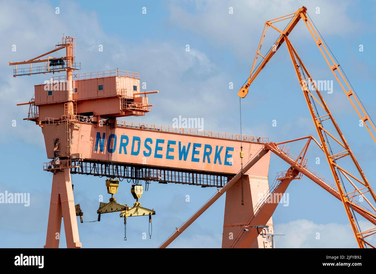 Emden, Germany. 05th July, 2022. The trestle crane, built in 1966 ...
