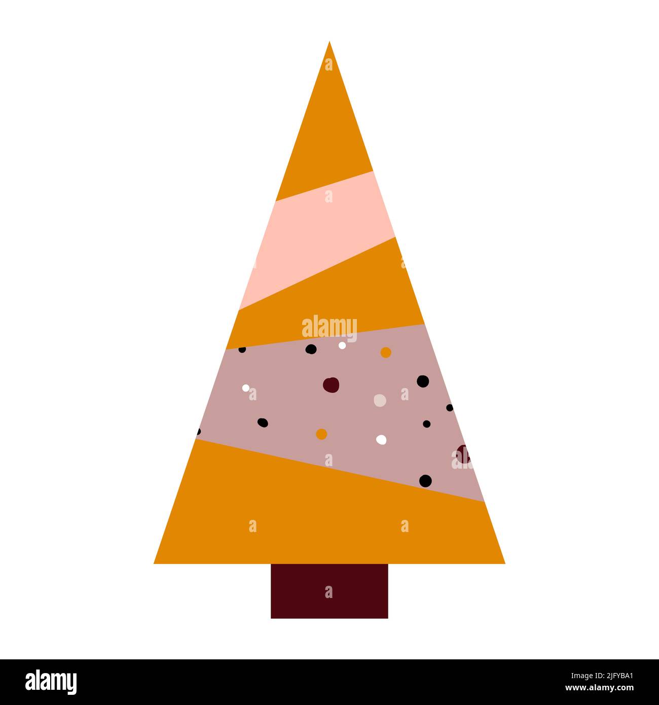 Vector cartoon triangular Christmas tree. Geometric fir tree isolated ...