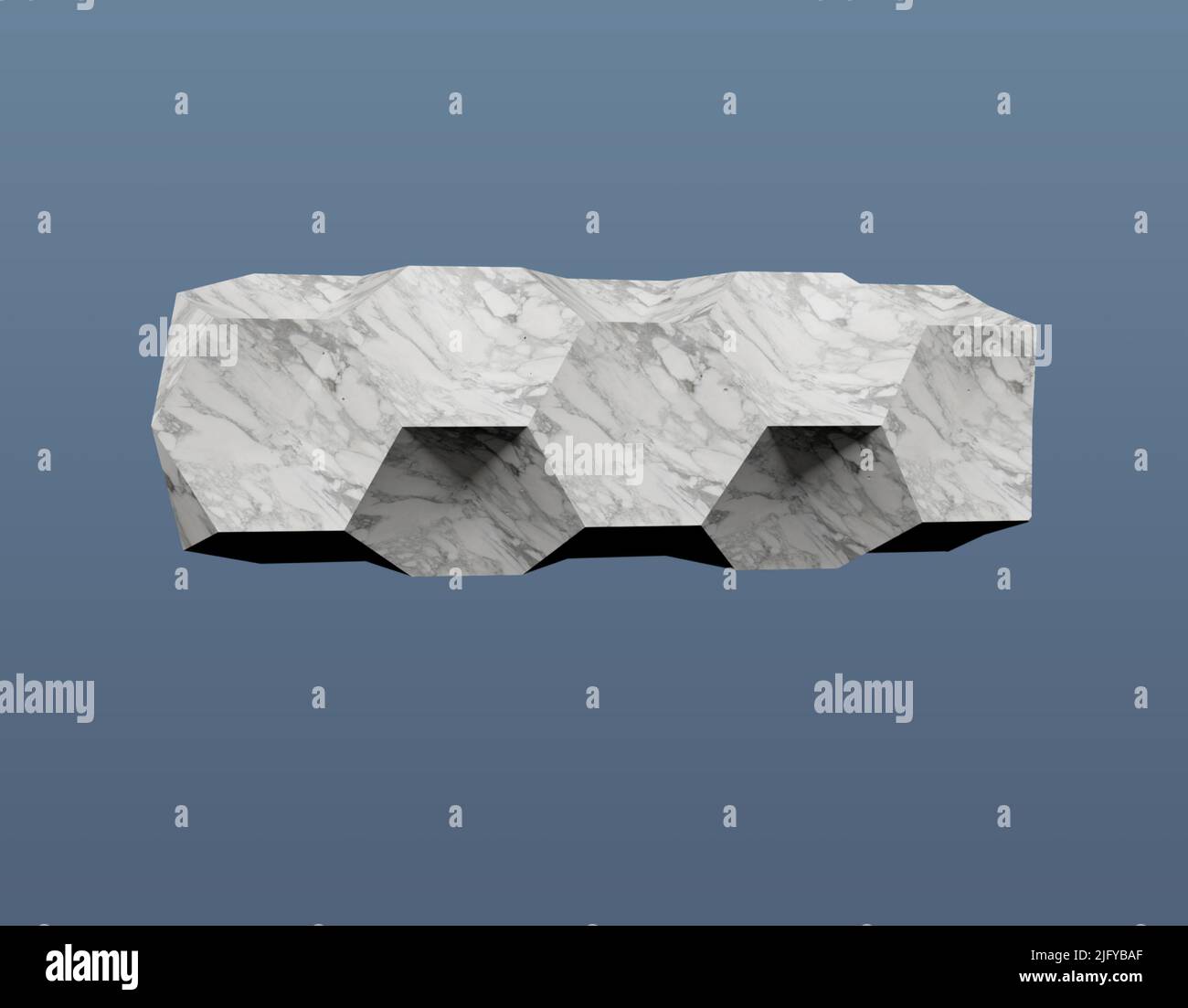 marble hexagon shape object 3d render Abstract design element ...