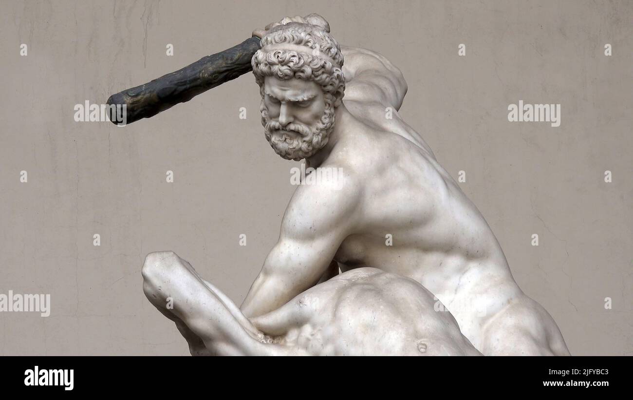 Marble statue of the "Hercules and the centaur Nessus" by Giambologna ...