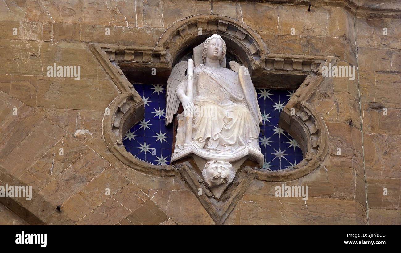 Marble statue of Power in the Loggia dei Lanzi in Florence,Tuscany ...