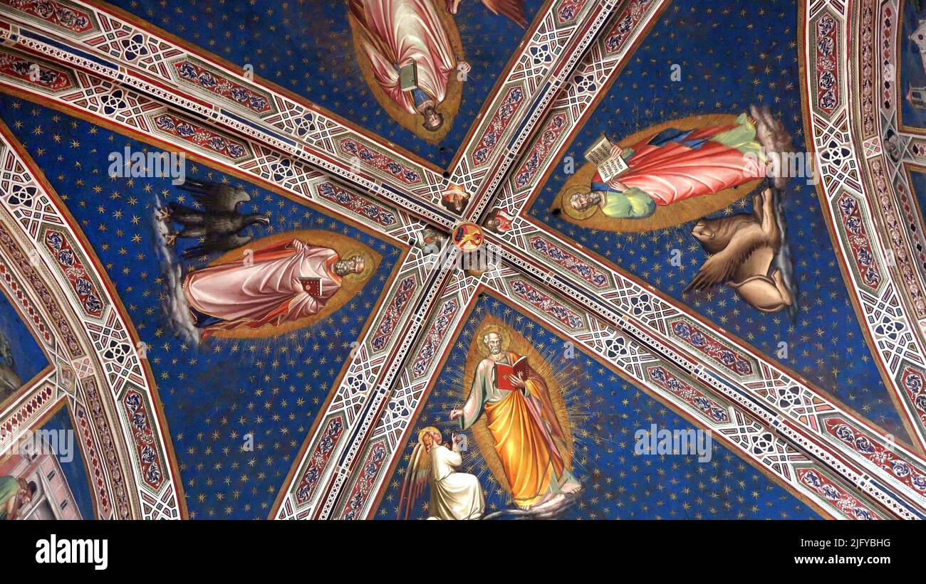 Frescoes in the interiors of the Abbey of San Miniato al Monte in ...