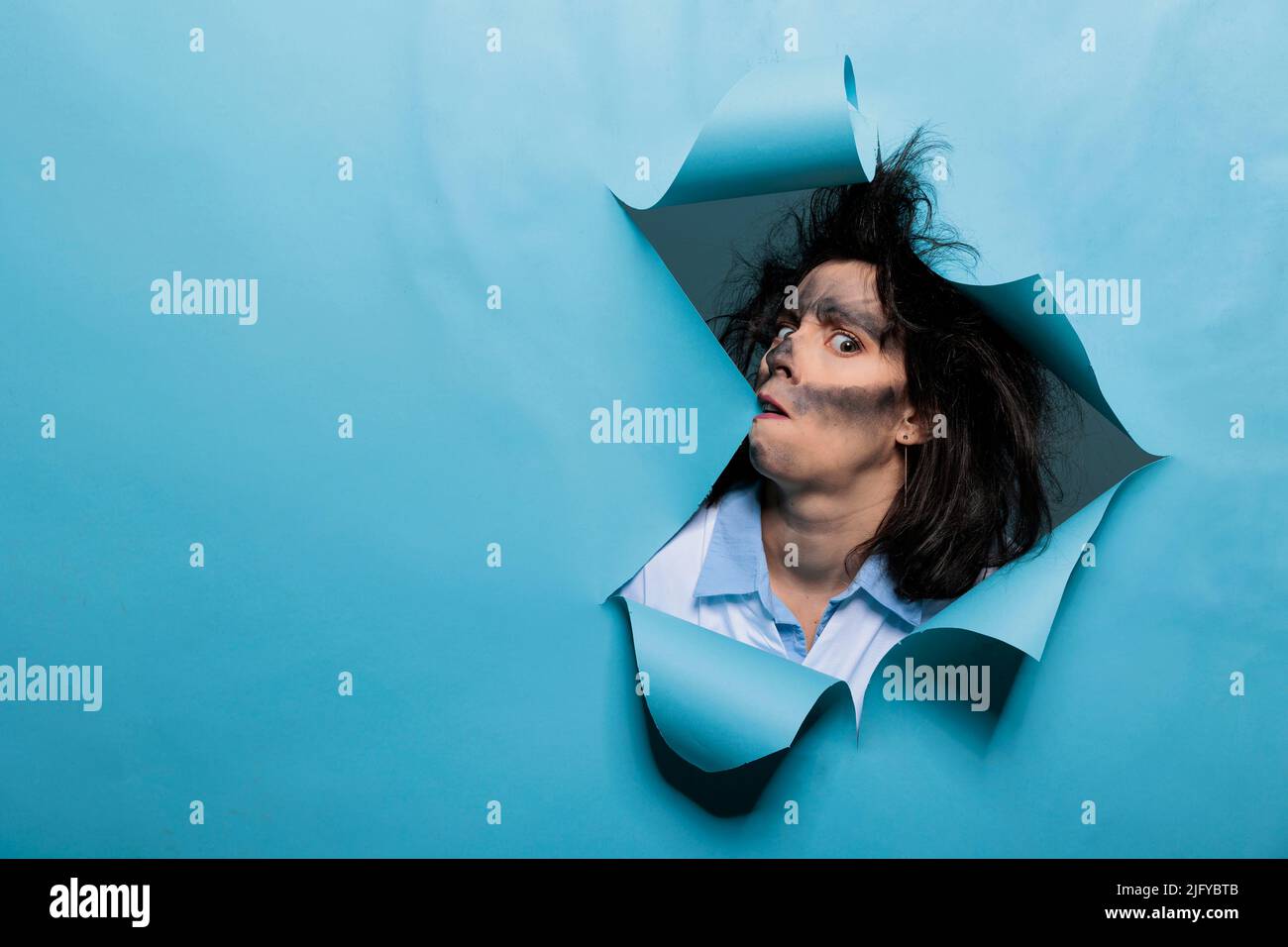 Insane chemist with amusing looks after failed laboratory experiment on ...